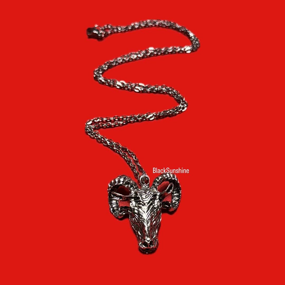 Baphomet Goat Skull Occult Chain Necklace - Etsy