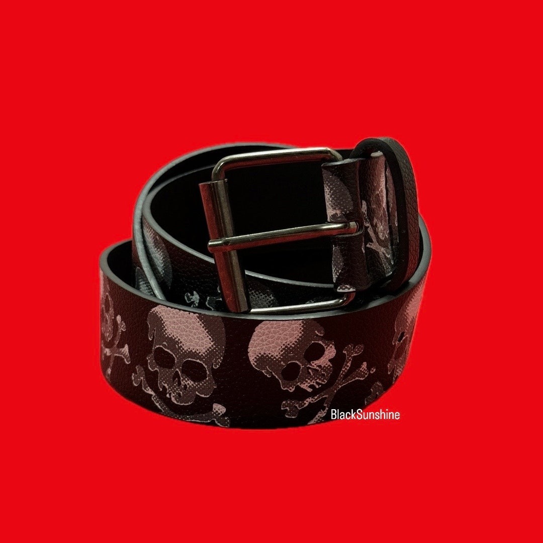 Skull and Crossbones Alt Goth Emo Belt - Etsy