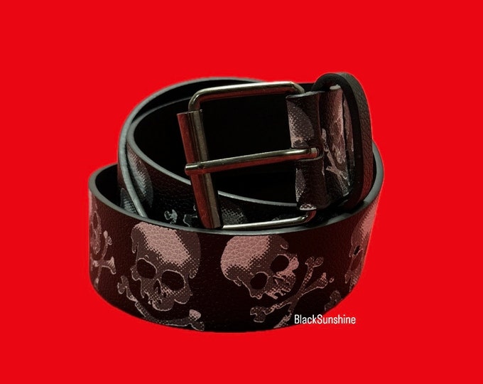 Skull and Crossbones Alt Goth Emo Belt - Etsy