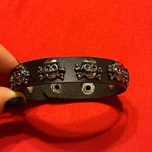 Spiked Skull Emo Goth Alt Faux Leather Wristband Cuff Bracelet - Etsy