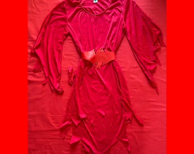 VTG 1980's Disguise the Limit Halloween Devil Red Dress Modest Costume ...