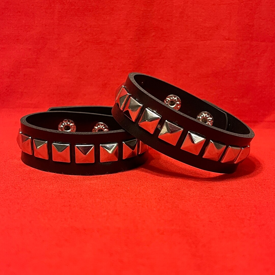 1 Row Pyramid Stud Spike Emo Goth Alt Wristband - Etsy