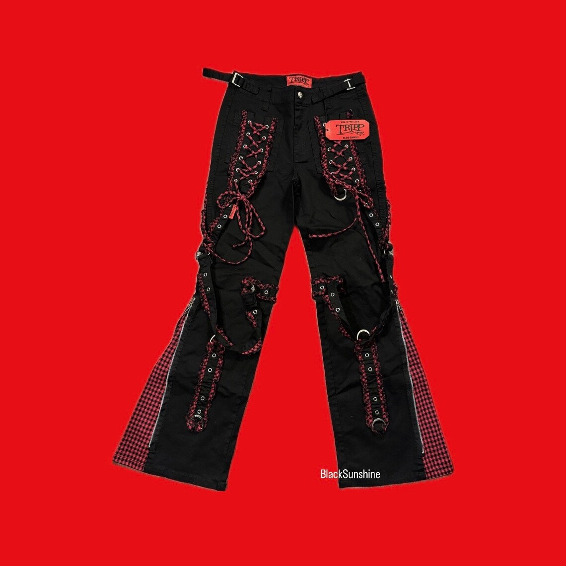 Tripp NYC Bo Peep Red Plaid Gingham Mall Goth Emo Pants Size 5 - Etsy