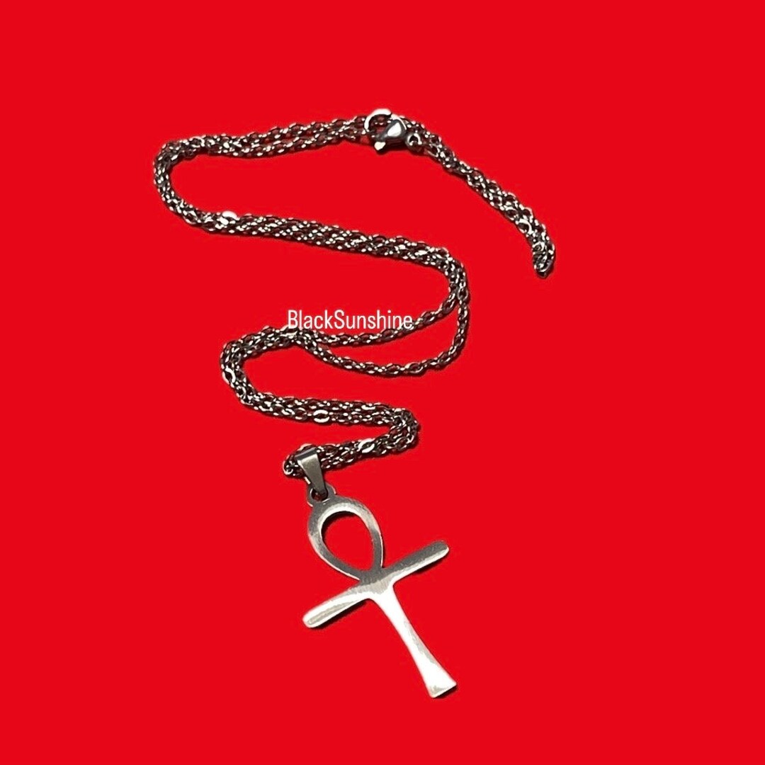 Gothic Ankh Cross Pendant Trad Goth Silver Chain Necklace 19" - Etsy
