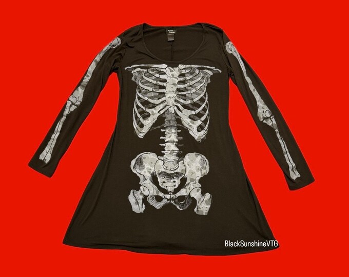 2014 Teenage Runaway Skeleton Ribcage & Bones Dress XL - Etsy