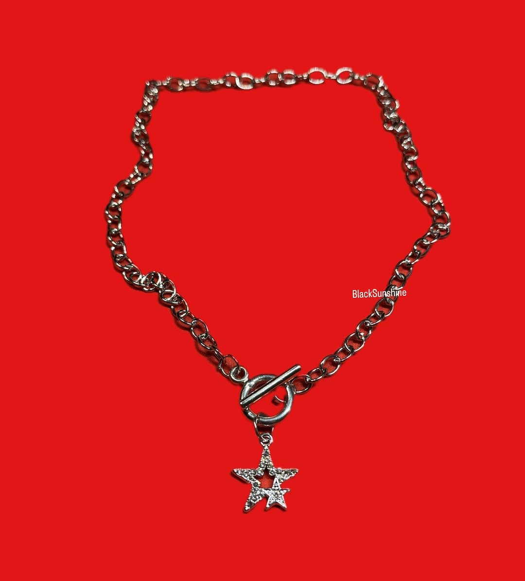 Star Y2K Rhinestone Toggle Chain Necklace - Etsy