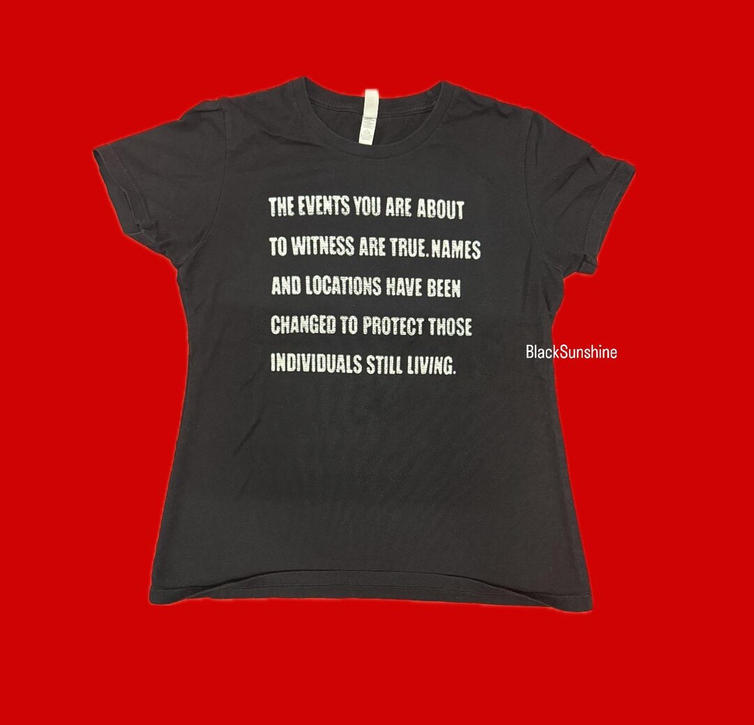 True Events Disclaimer True Crime Horror Movie Womens Shirt L - Etsy