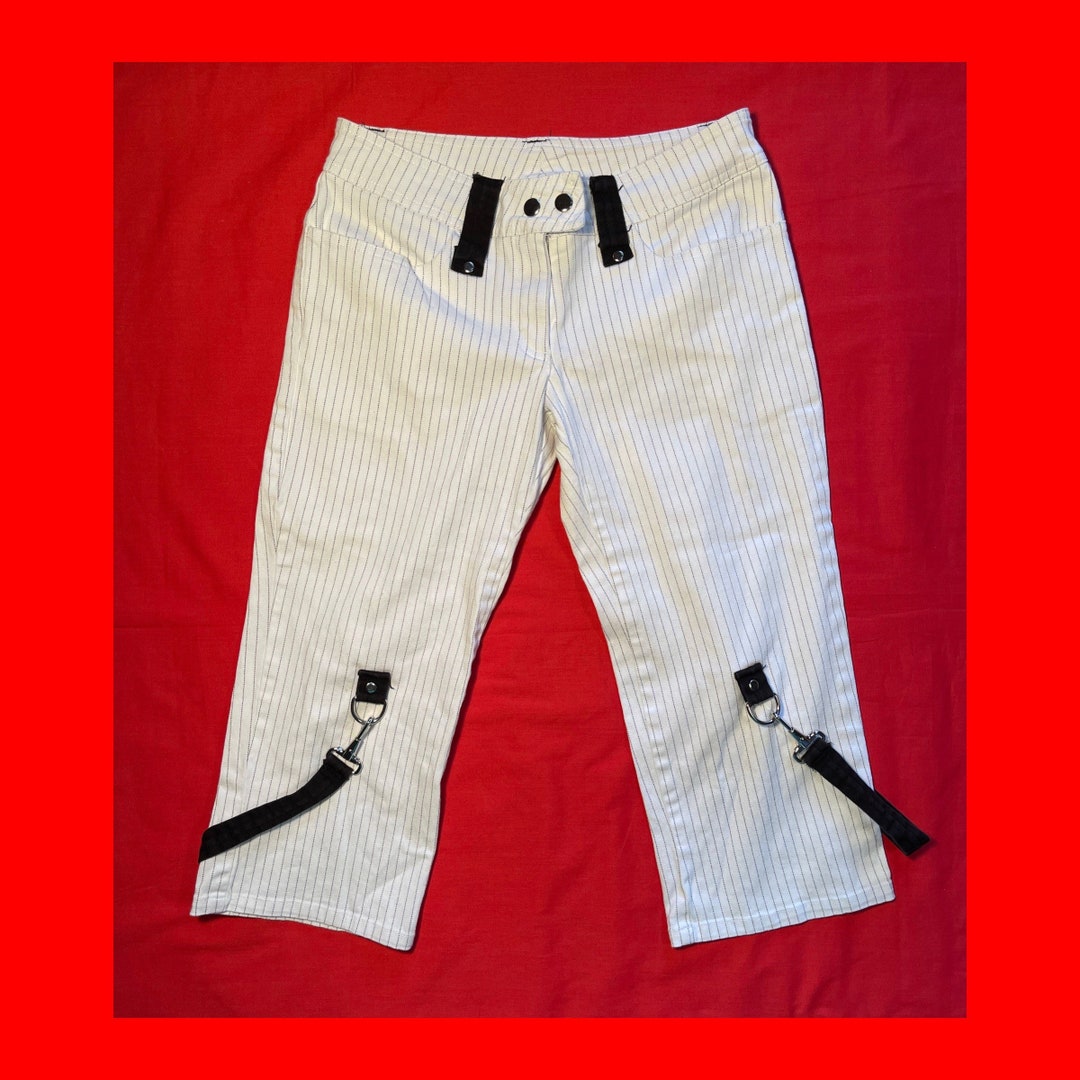 VTG Lip Service Gangsta Pranksta White Pinstripe Short Bondage Pants ...