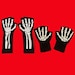 Skeleton Hand Bone Acrylic Emo Goth Spooky Fingerless Gloves ( Short ...