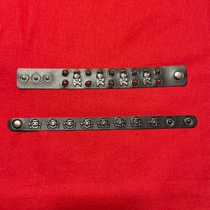 Spiked Skull Emo Goth Alt Faux Leather Wristband Cuff Bracelet - Etsy