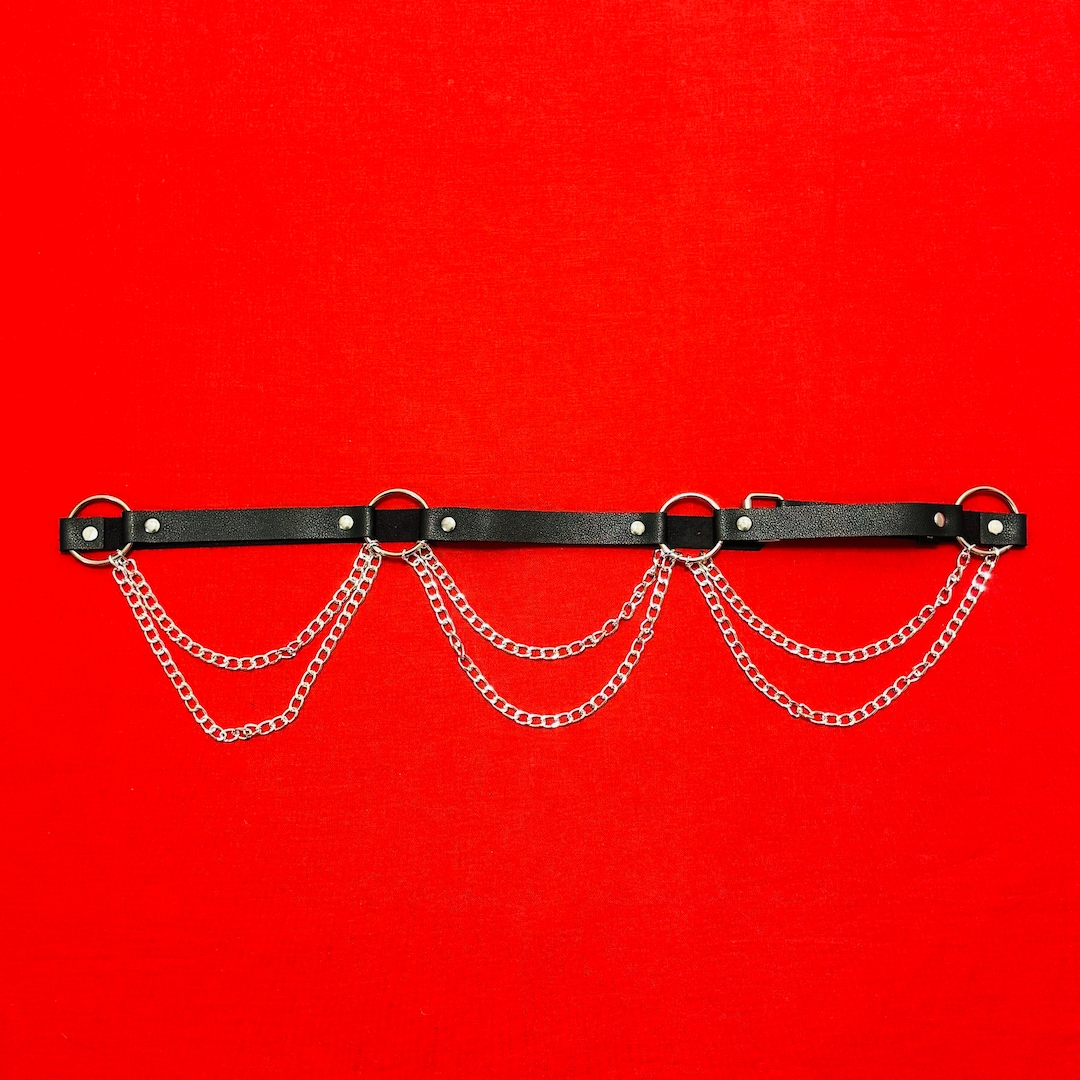 Double Chains Ring Trad Goth Adjustable Faux Leather Belt Harness - Etsy