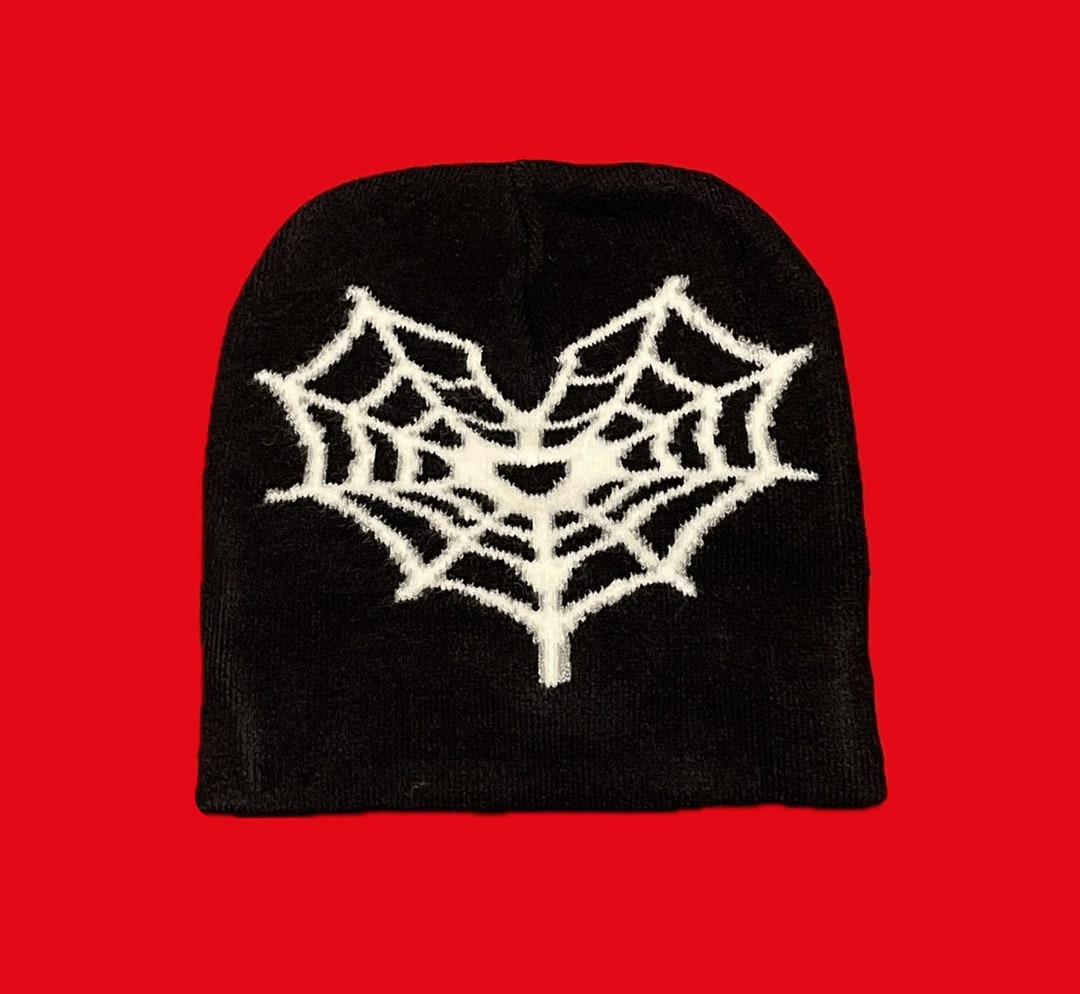 Heart Shape Spiderweb Alt Emo Goth Beanie Hat - Etsy