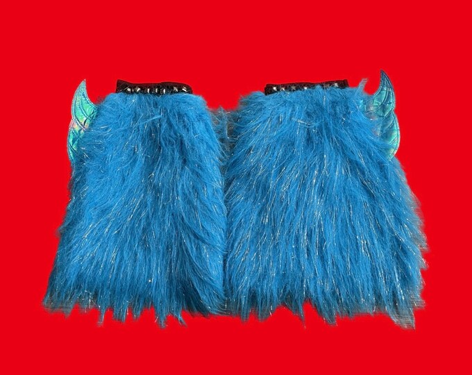 Clawdeen Blue Monster High Furry Boot Covers Halloween Costume Cosplay ...