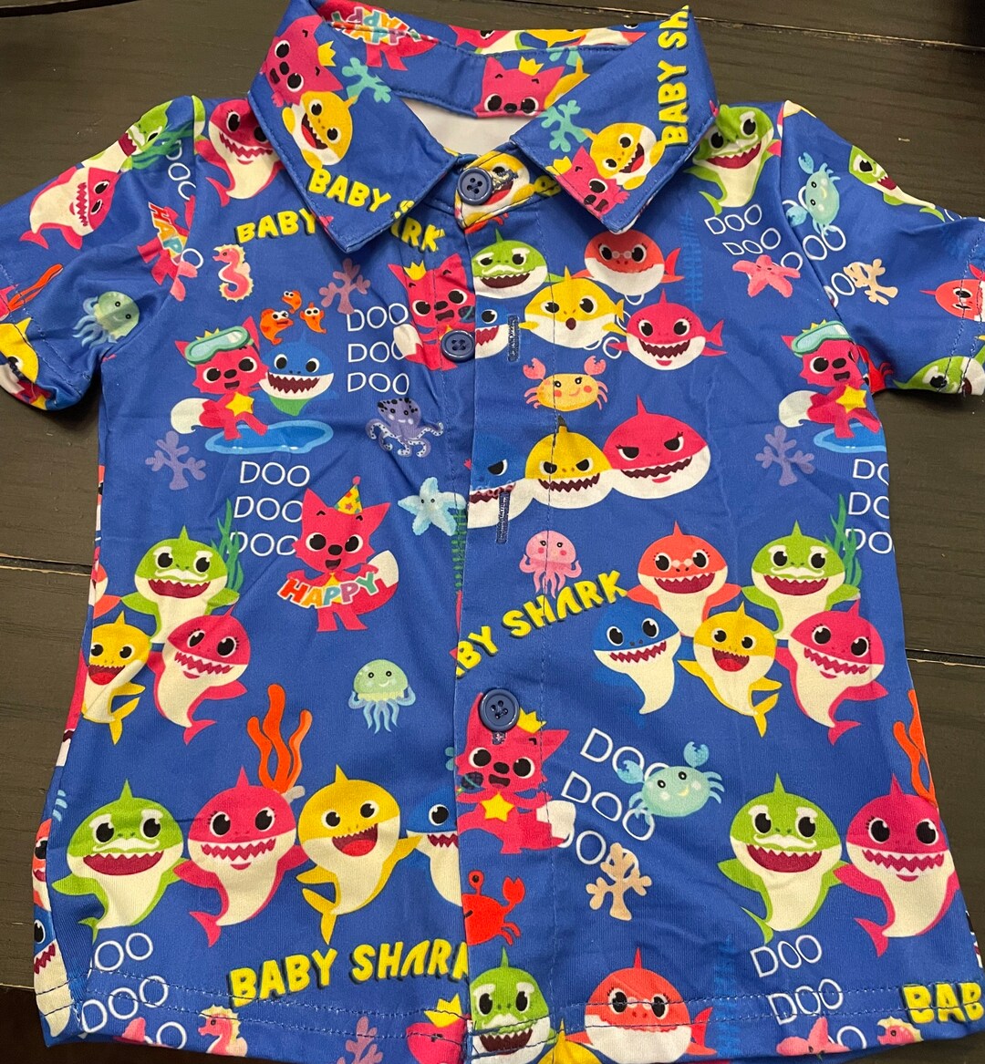 Boy Shark Button Down Shirt - Etsy