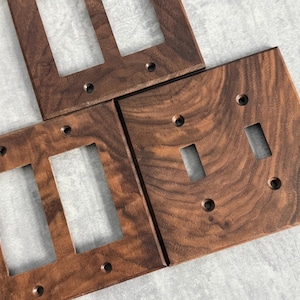 Wood Light Switch Cover, Real Walnut, Light Switchplate, Wallplate ...