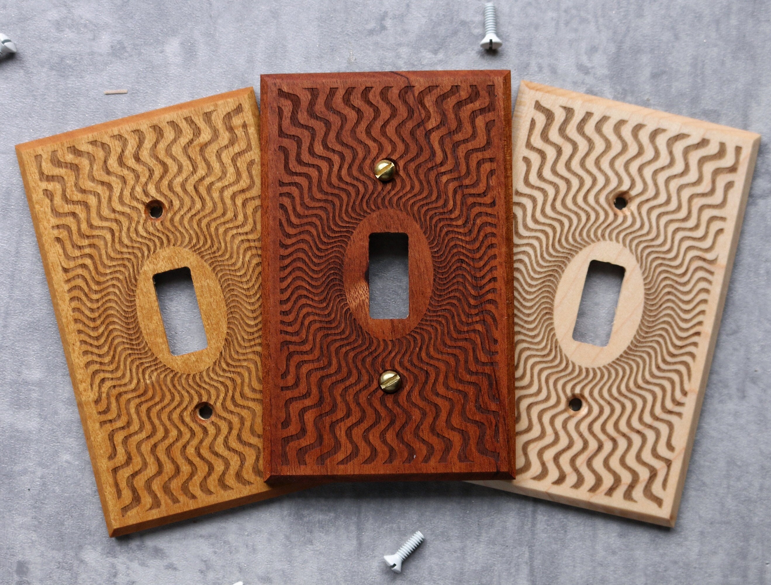 Wood Light Switch Cover, Wood Switch Plate Cover, Engraved Light ...