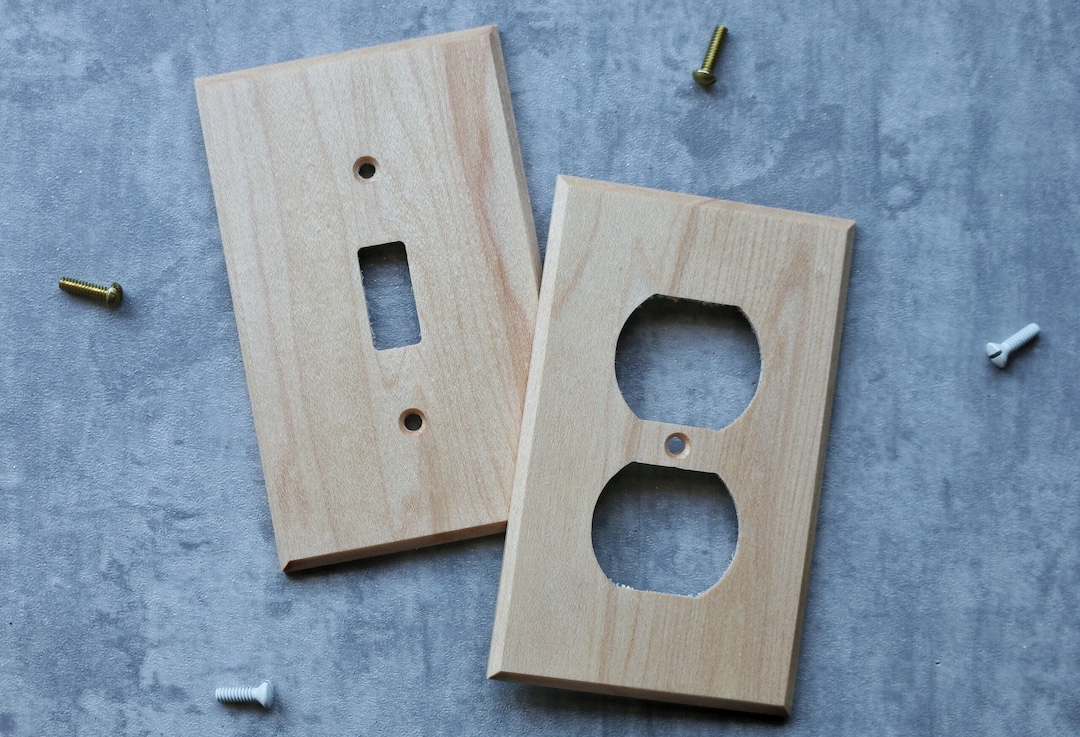 Wood Light Switch Cover, Real Wood Maple, Switch Plate Cover, Wood ...