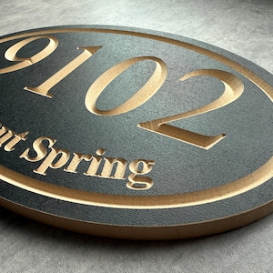 House Number Sign Oval, Engraved Wood Address Sign for Home or Office ...