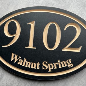 House Number Sign Oval, Engraved Wood Address Sign for Home or Office ...