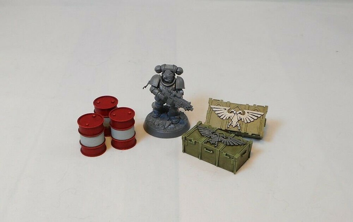 3D Printed Terrain: Cargo Containers Crates and Drums for 40k - Etsy