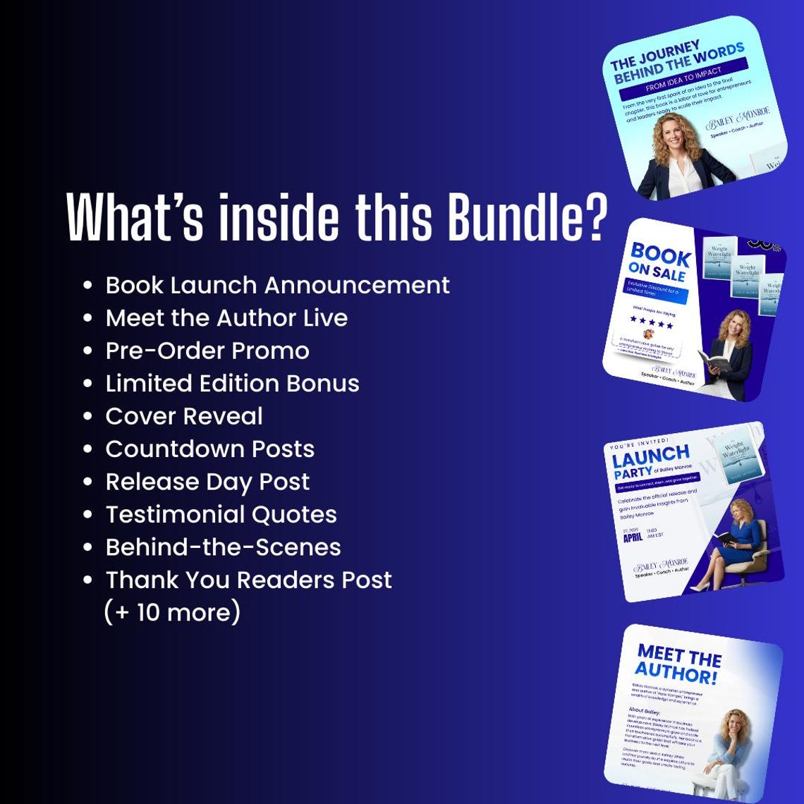 20-in-1 Book Launch Social Media Canva Templates | Author Marketing ...