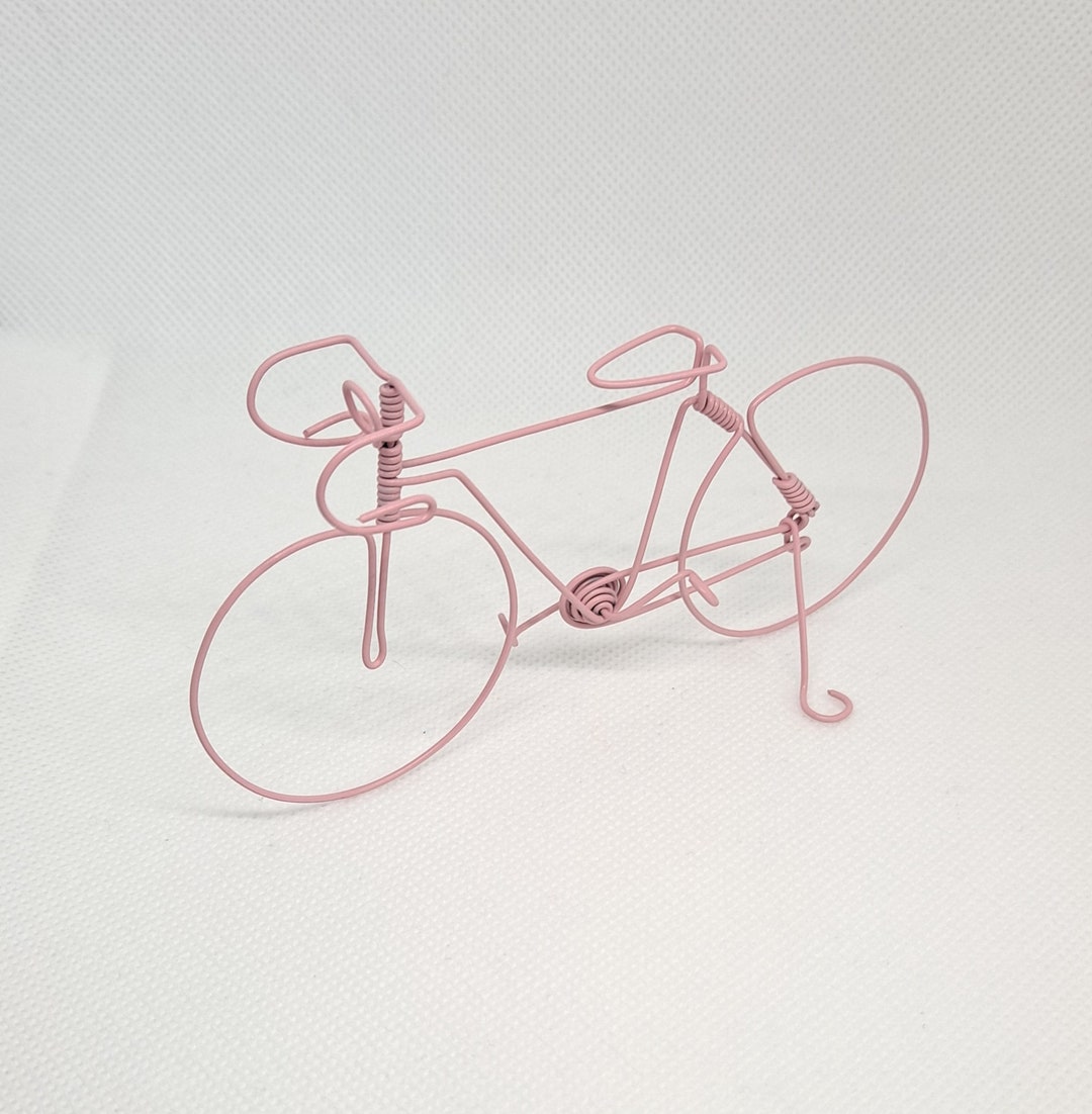Miniature Bicycle in Pink Steel Wire Gift for Cyclist - Etsy