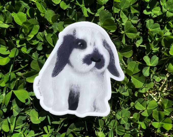 Lop Bunny Sticker Peeking Cute Rabbit Laptop Decal / Car Decal / Phone ...