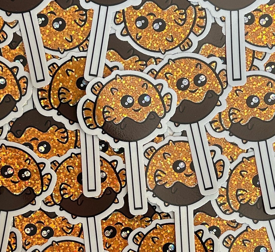 Pufferfish Cake Pop Sticker – Glittery Orange Vinyl Decal - Etsy
