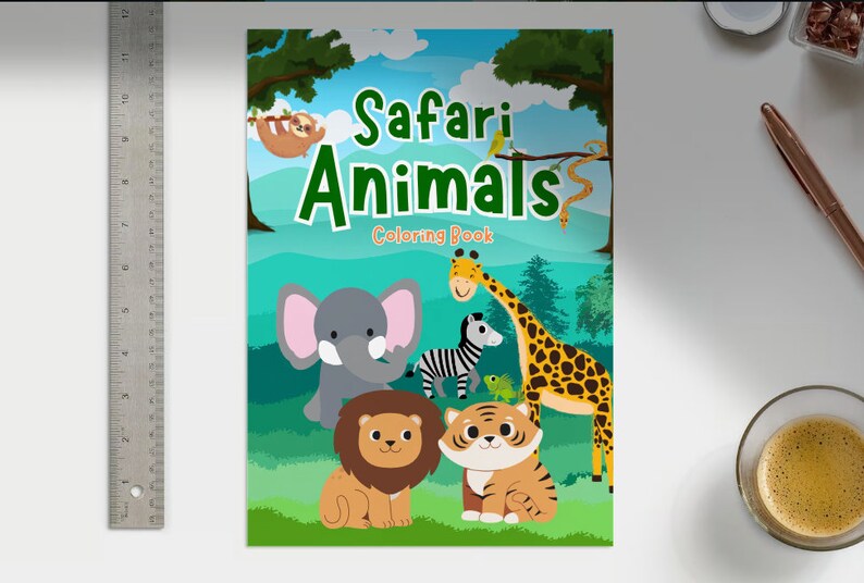 Alphabet Safari Animals Printable Coloring Book - Etsy