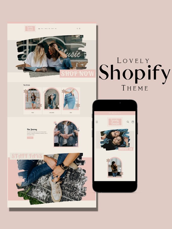 Shopify Website Theme Template Shopify Website Design cute - Etsy