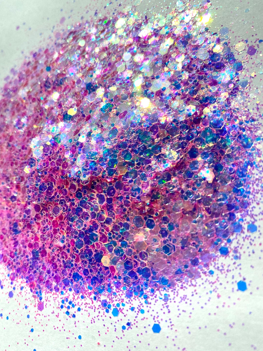 Pink Pixie Dust Iridescent Pink Chunky Glitter Mix for Resin Art, Snow ...