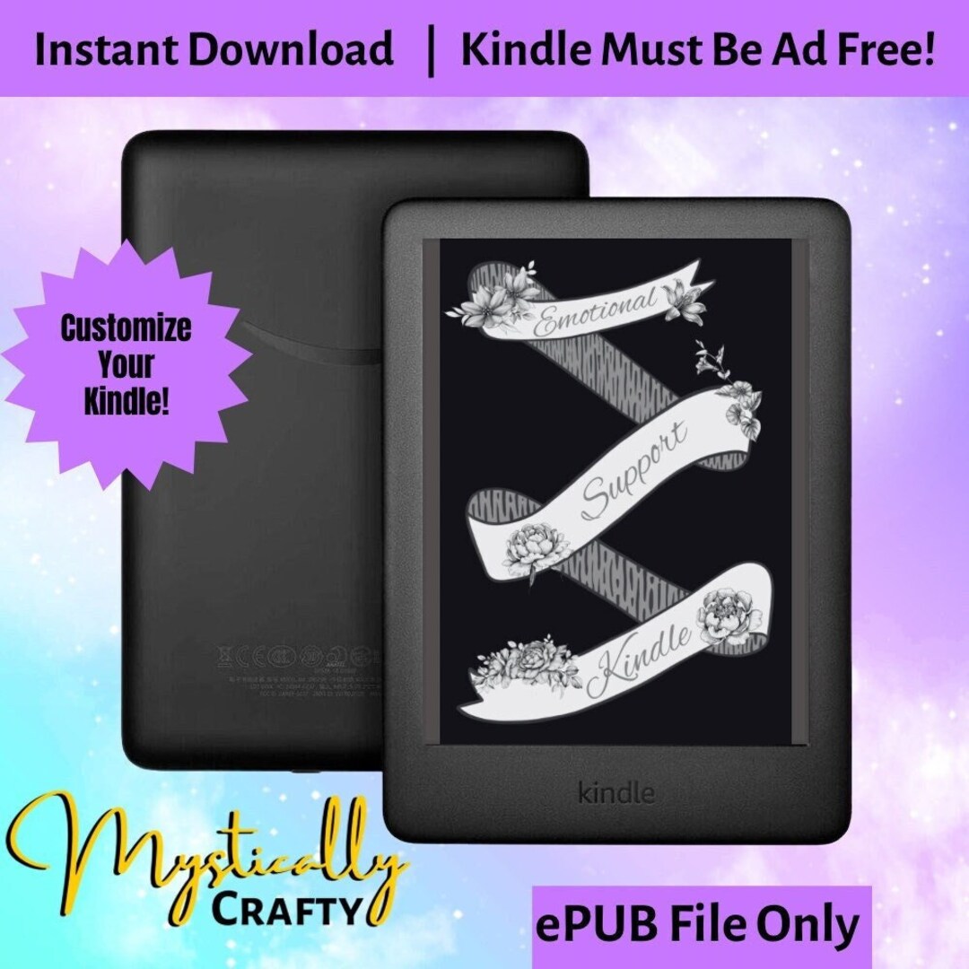 Emotional Support Kindle, Custom Kindle Screen, Wallpaper, Kindle Lock ...