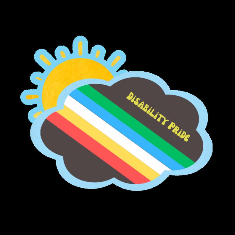 Disability Pride Cloud and Sun Sticker - Etsy
