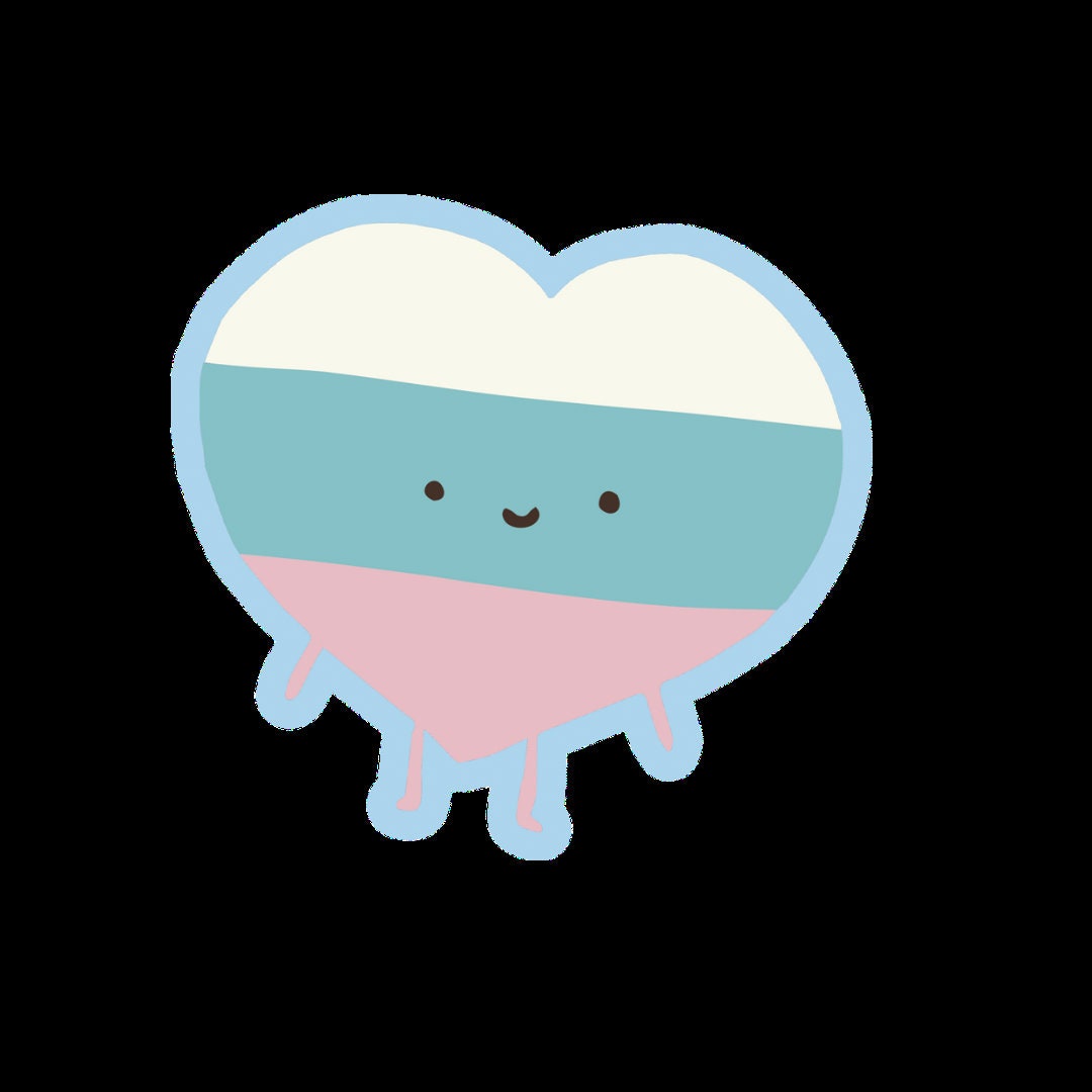Cute Trans Heart Sticker - Etsy