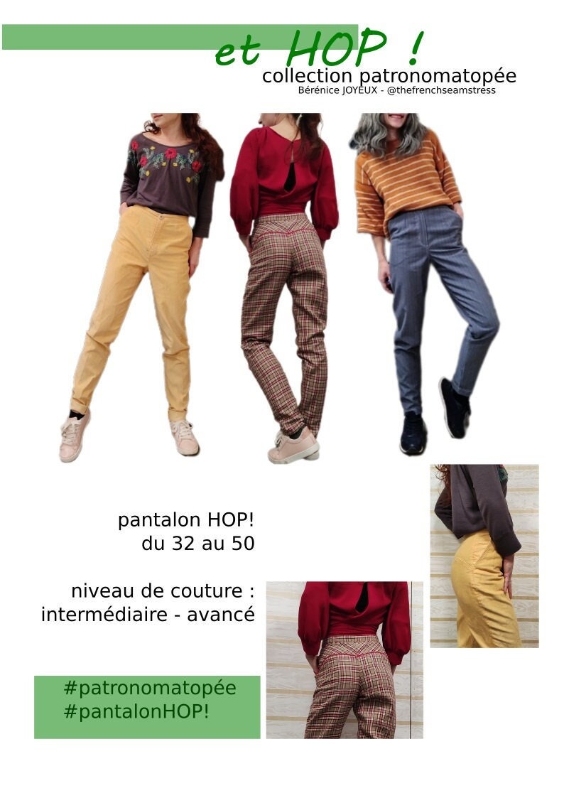 HOP! - Pdf Sewing Pattern HOP Trousers Patronomatopée Collection - Etsy
