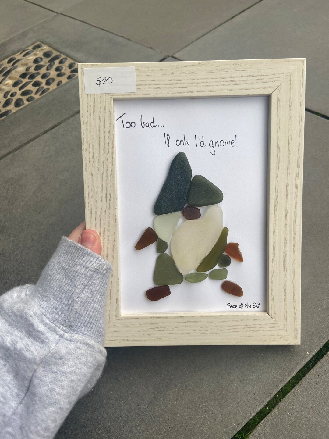 Gnome Sea Glass Art• Funny Art • Pun Print • Beach Glass Art ...