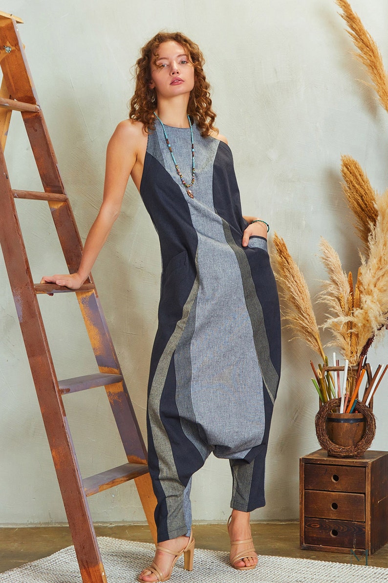 Harem Jumpsuits Women Summer Cotton Overalls Boho Festival Dungarees, Bohemian Outfit - Etsy
