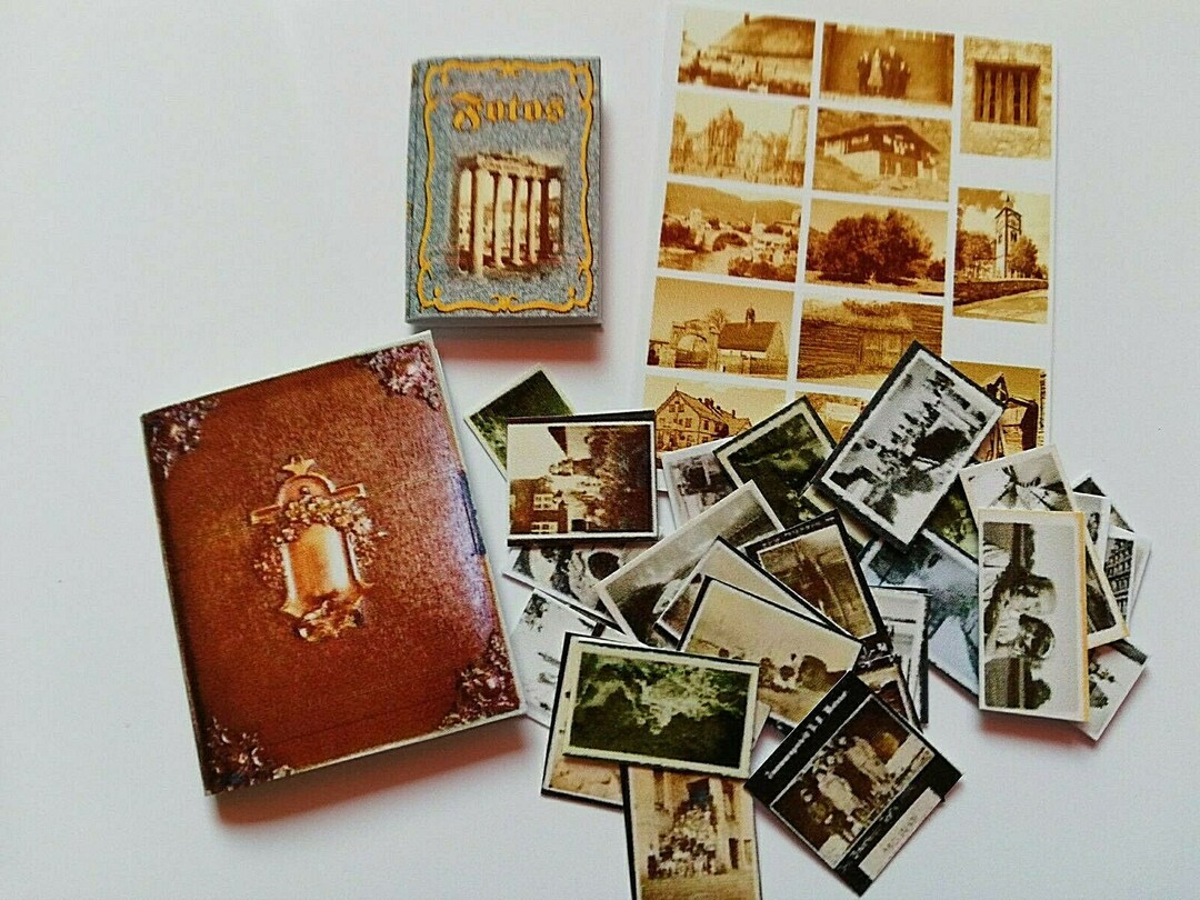 2 X Old Photo Books With Photos / Miniature - Etsy