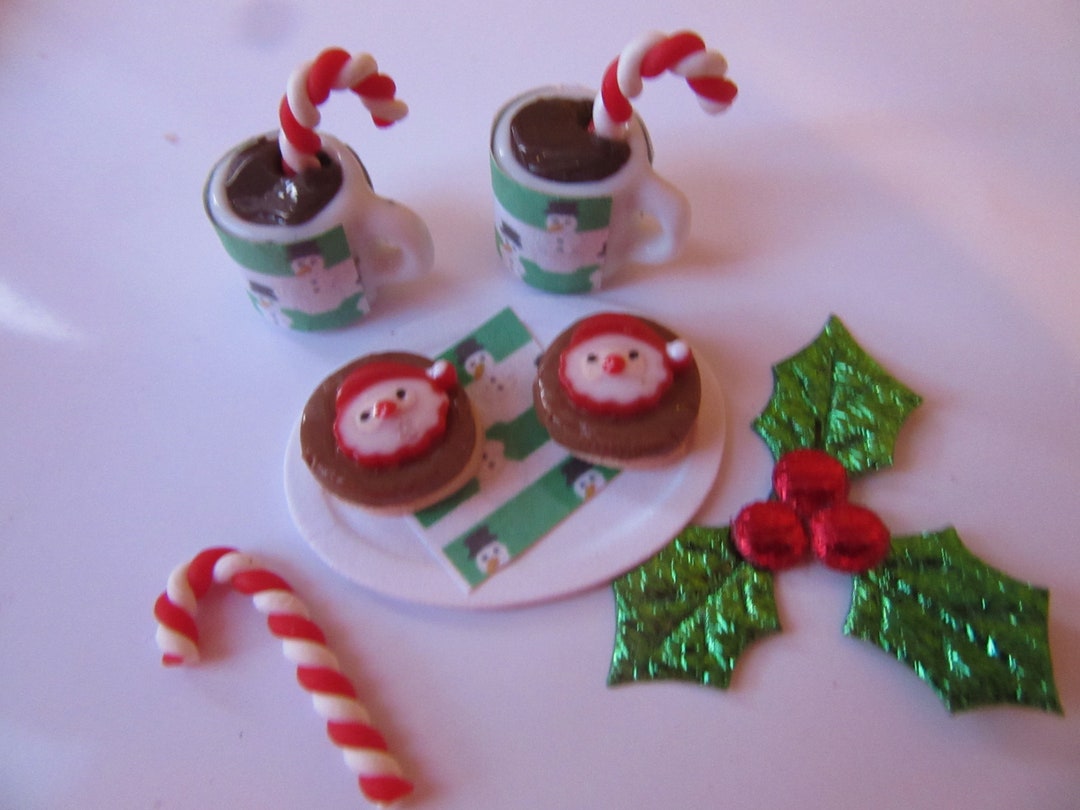 2 Cups & 2 Cakes ...santa Claus / Christmas Fimo Miniature Gnome - Etsy