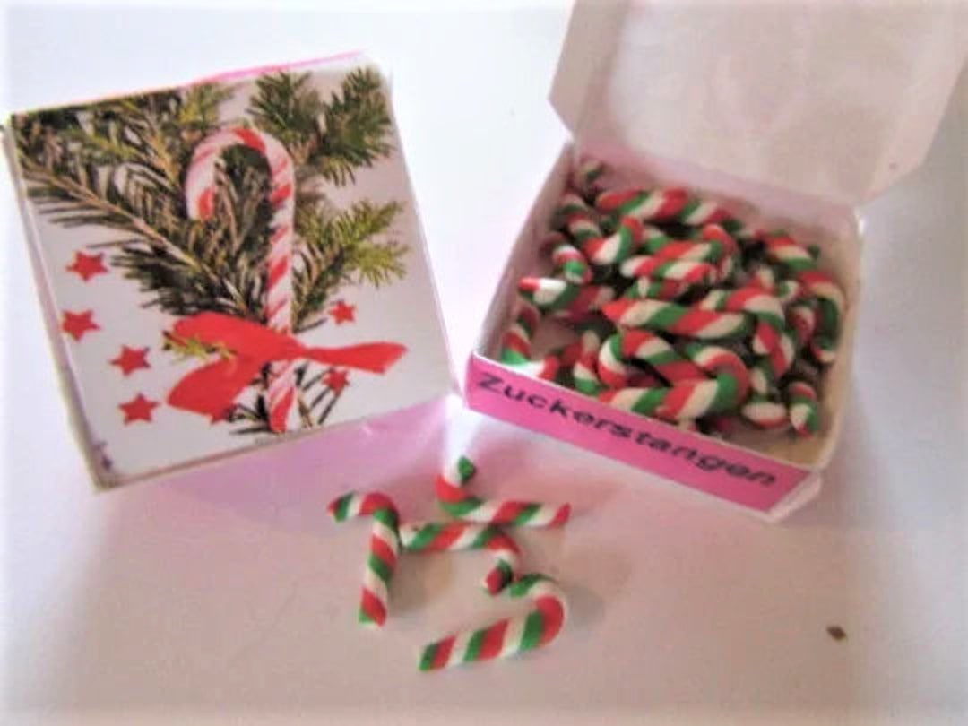 Box of Candy Canes Christmas / Miniature Dollhouse - Etsy
