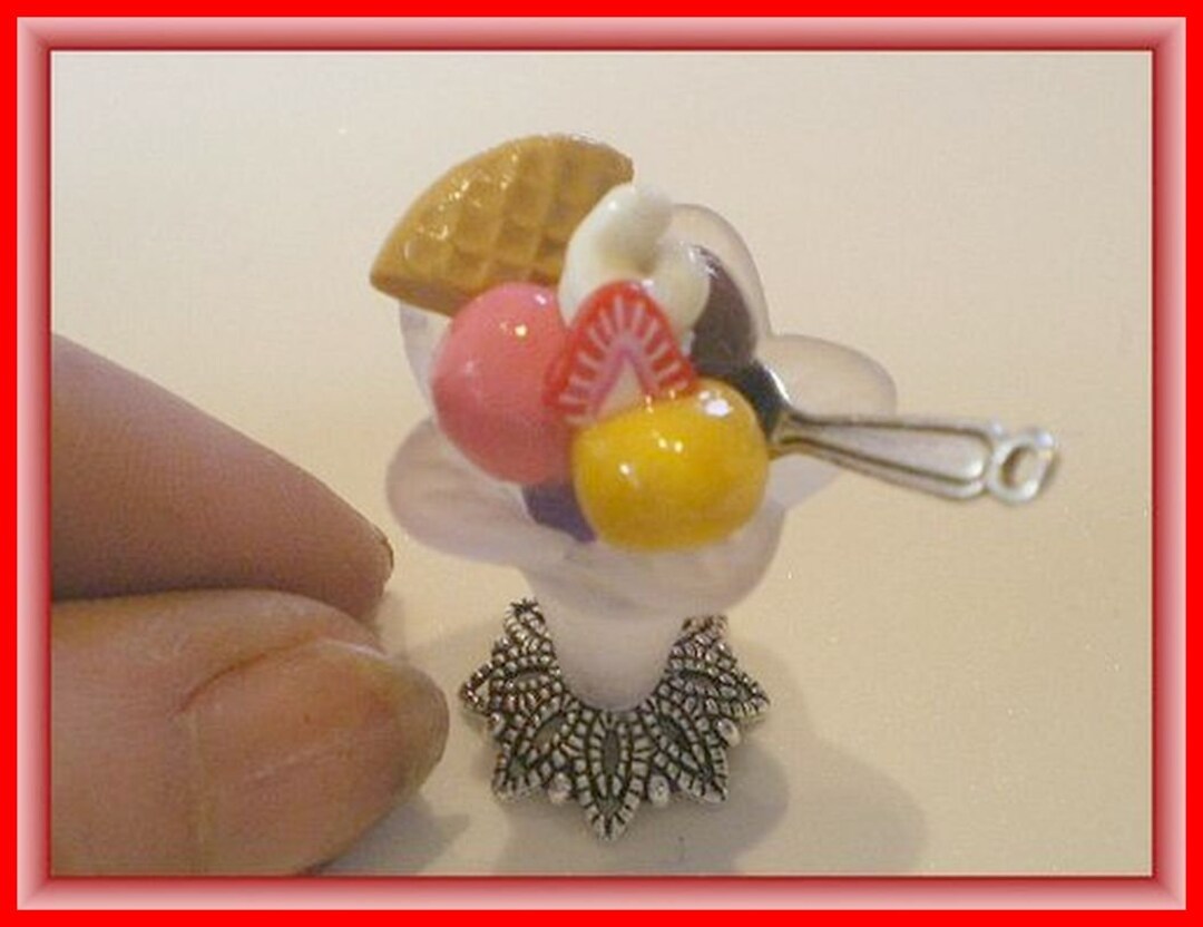 Large Colorful Ice Cream Sundae / Miniature Dollhouse - Etsy