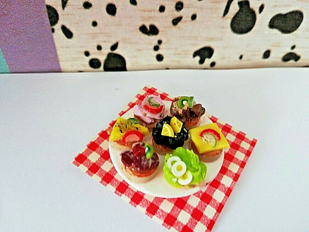 Plate With Sandwiches / Made of Polymer Clay Miniature - Etsy