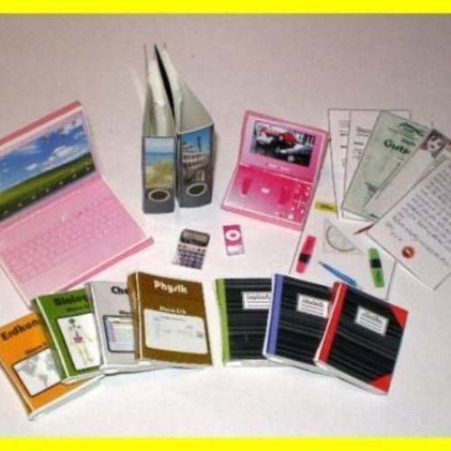 Miniature School Papers Set of 8 Miniature Homework Pages - Etsy