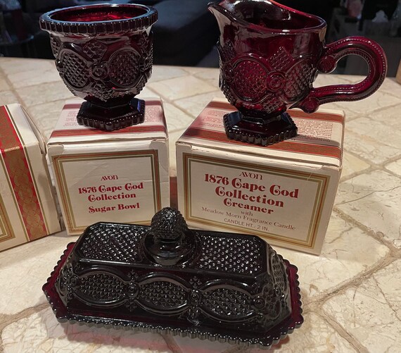 1876 Ruby Red Cape Cod Collection Vintage Avon Decanter | Etsy