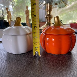 Glazed Ceramic Pumpkin Trinkets With Lids, Orange or White Pumpkin - Etsy