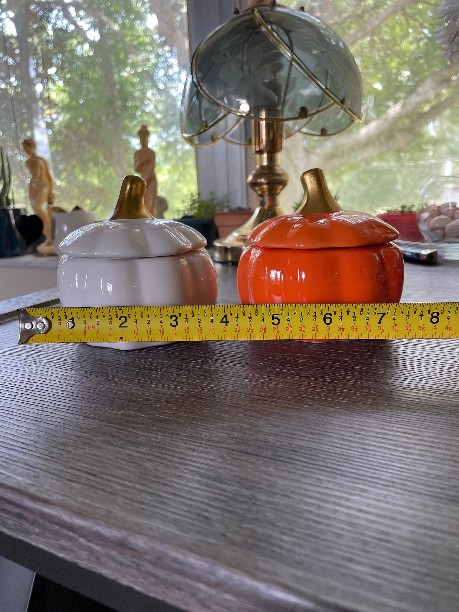 Glazed Ceramic Pumpkin Trinkets With Lids, Orange or White Pumpkin - Etsy