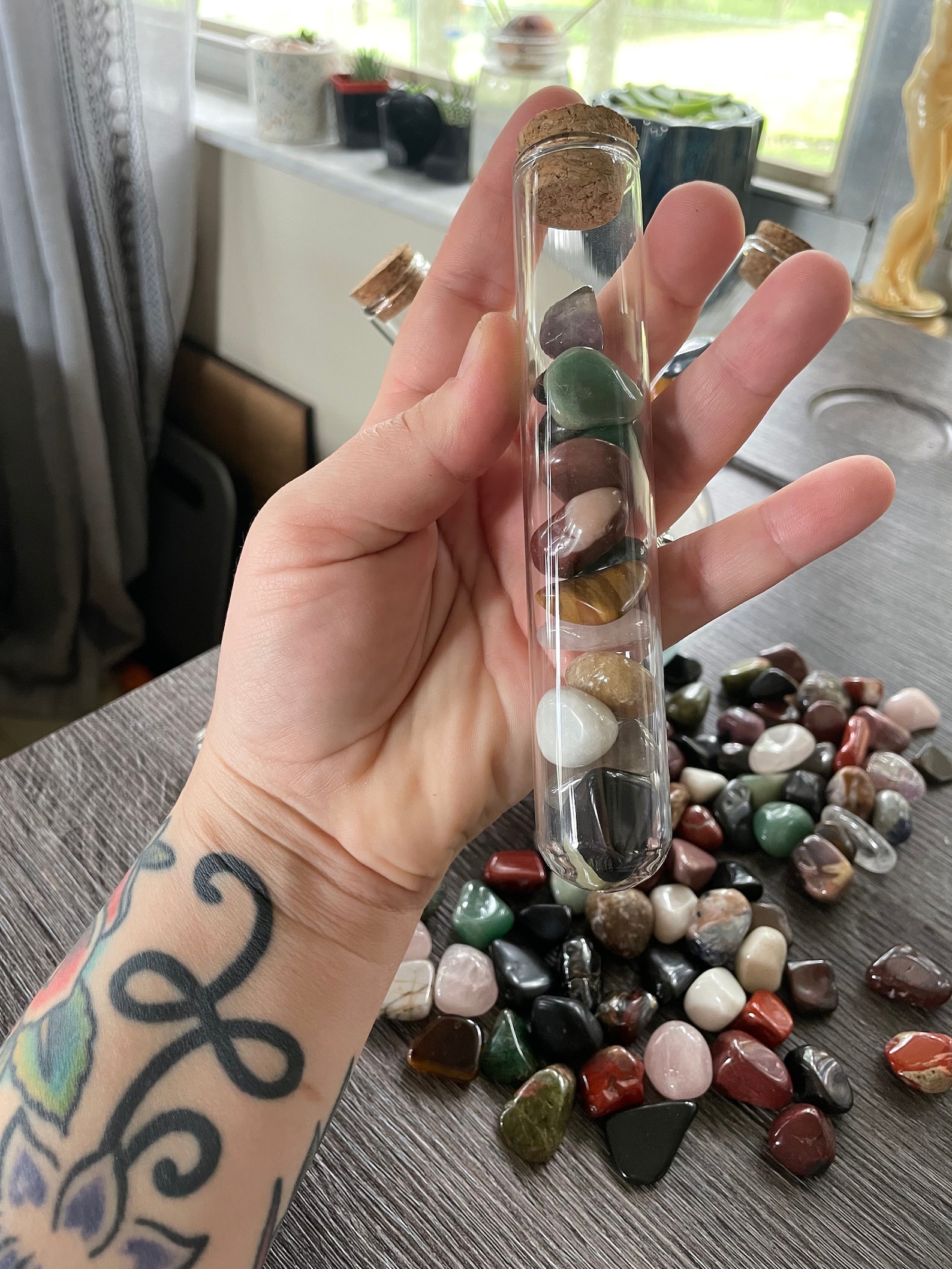 15 Tumbled Mystery Crystal Vile Glass Vile With Mystery - Etsy