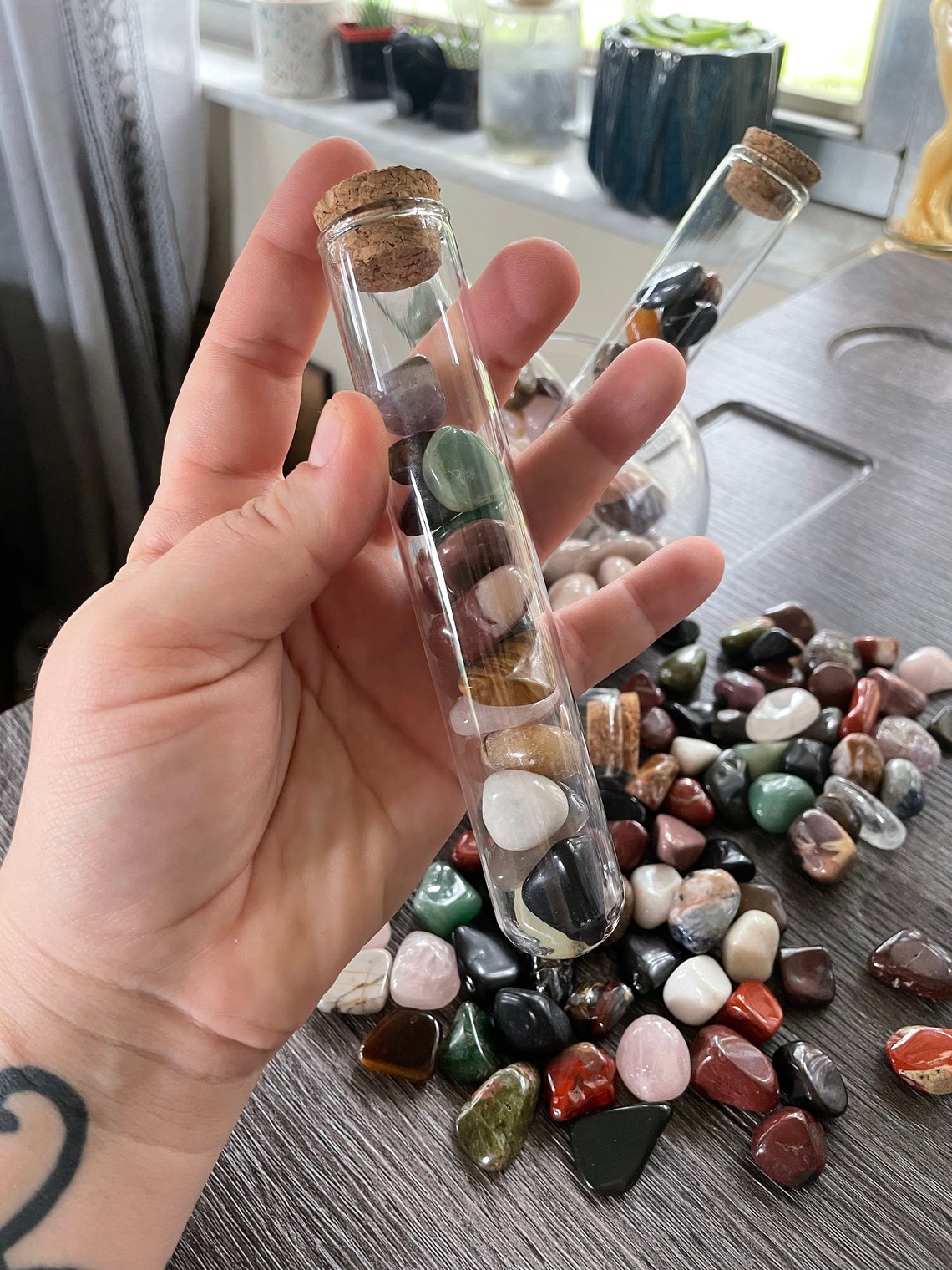 15 Tumbled Mystery Crystal Vile Glass Vile With Mystery - Etsy