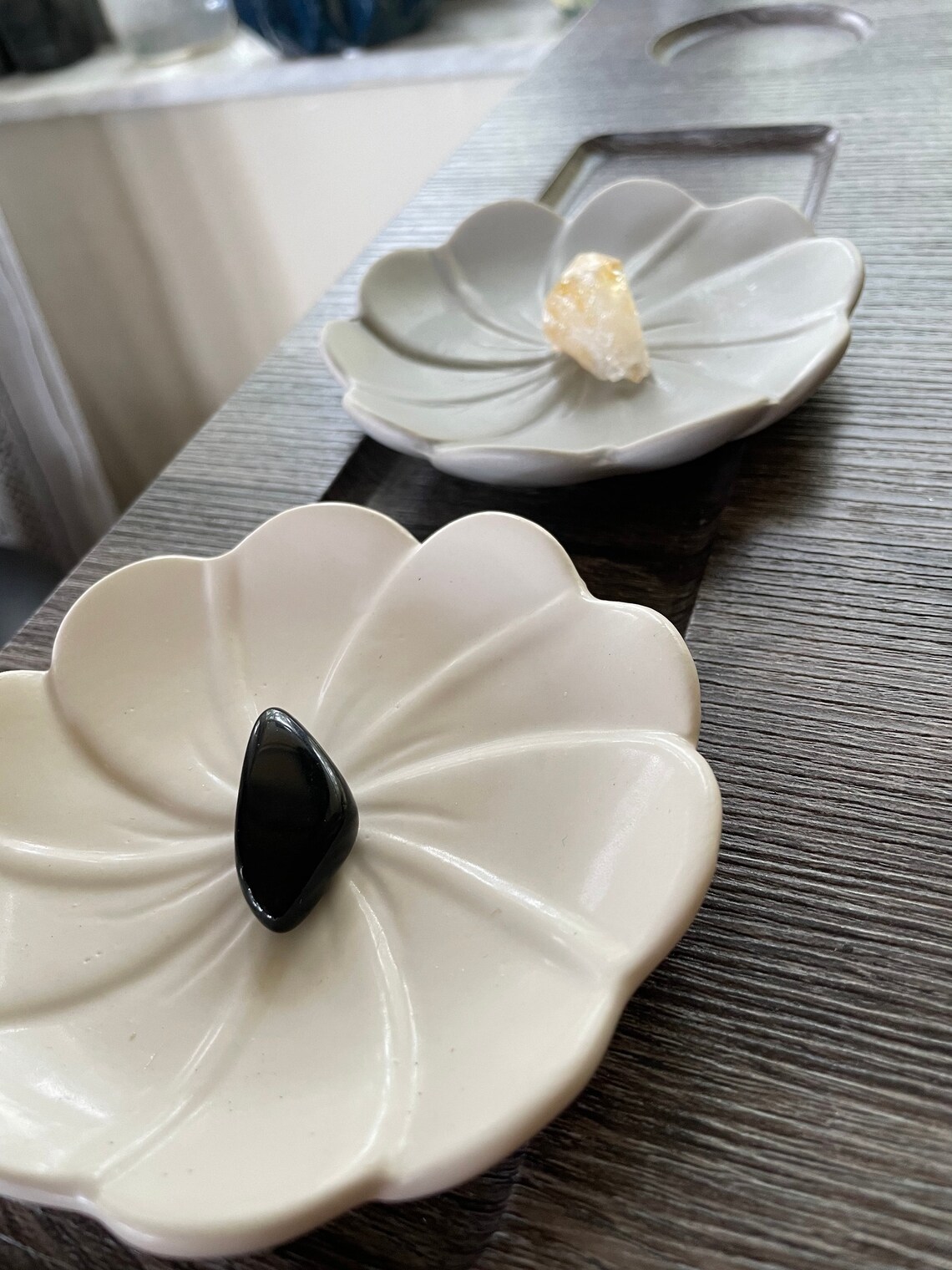 Lotus Flower Crystal Trinket Tray Altar Dish/ Citrine - Etsy