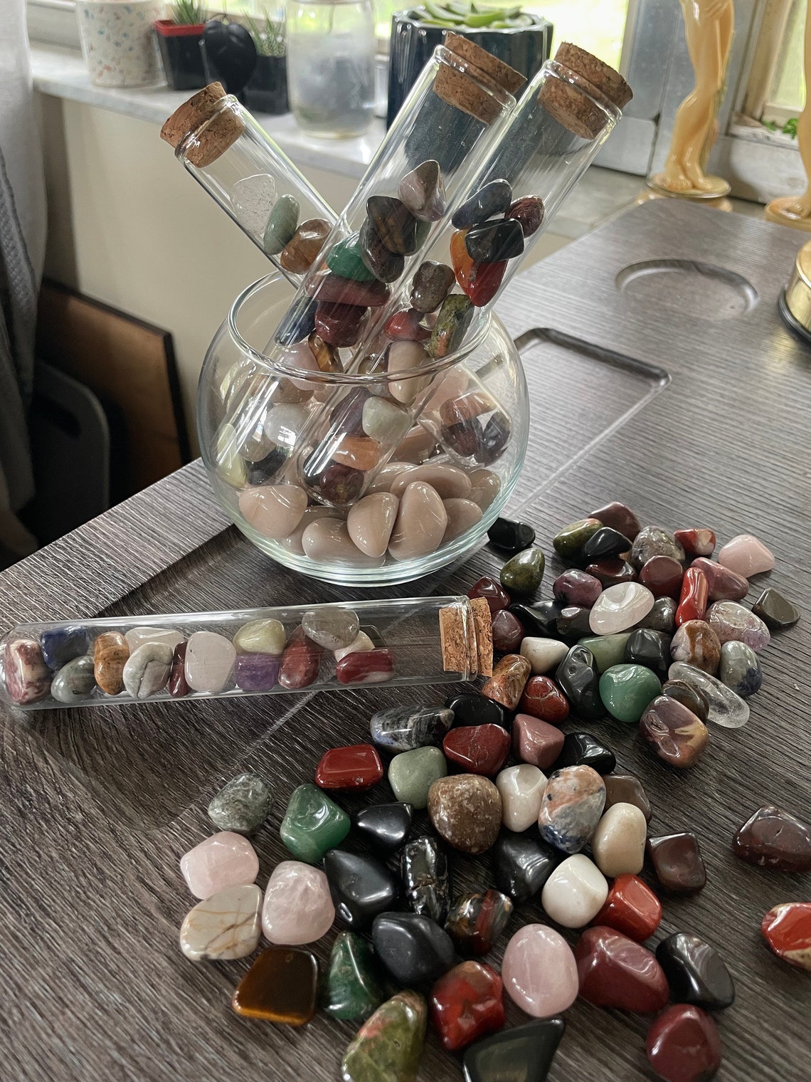 15 Tumbled Mystery Crystal Vile Glass Vile With Mystery - Etsy